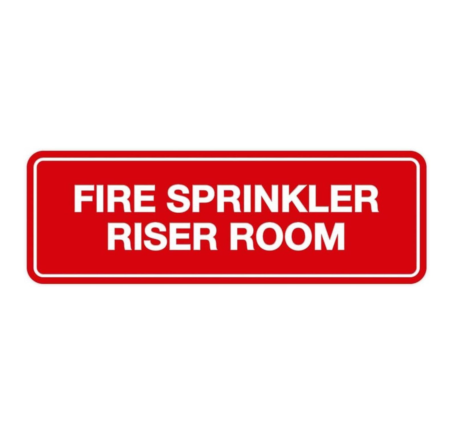 Keeomi Standard Fire Sprinkler Riser Room Sign (Red) - Small (5 Pack ...