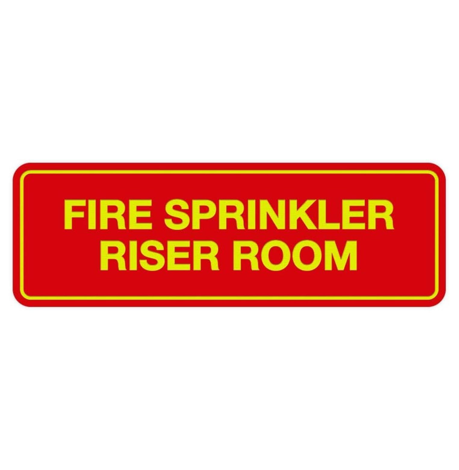 Keeomi Standard Fire Sprinkler Riser Room Sign (Red/Yellow) - Medium (5 ...