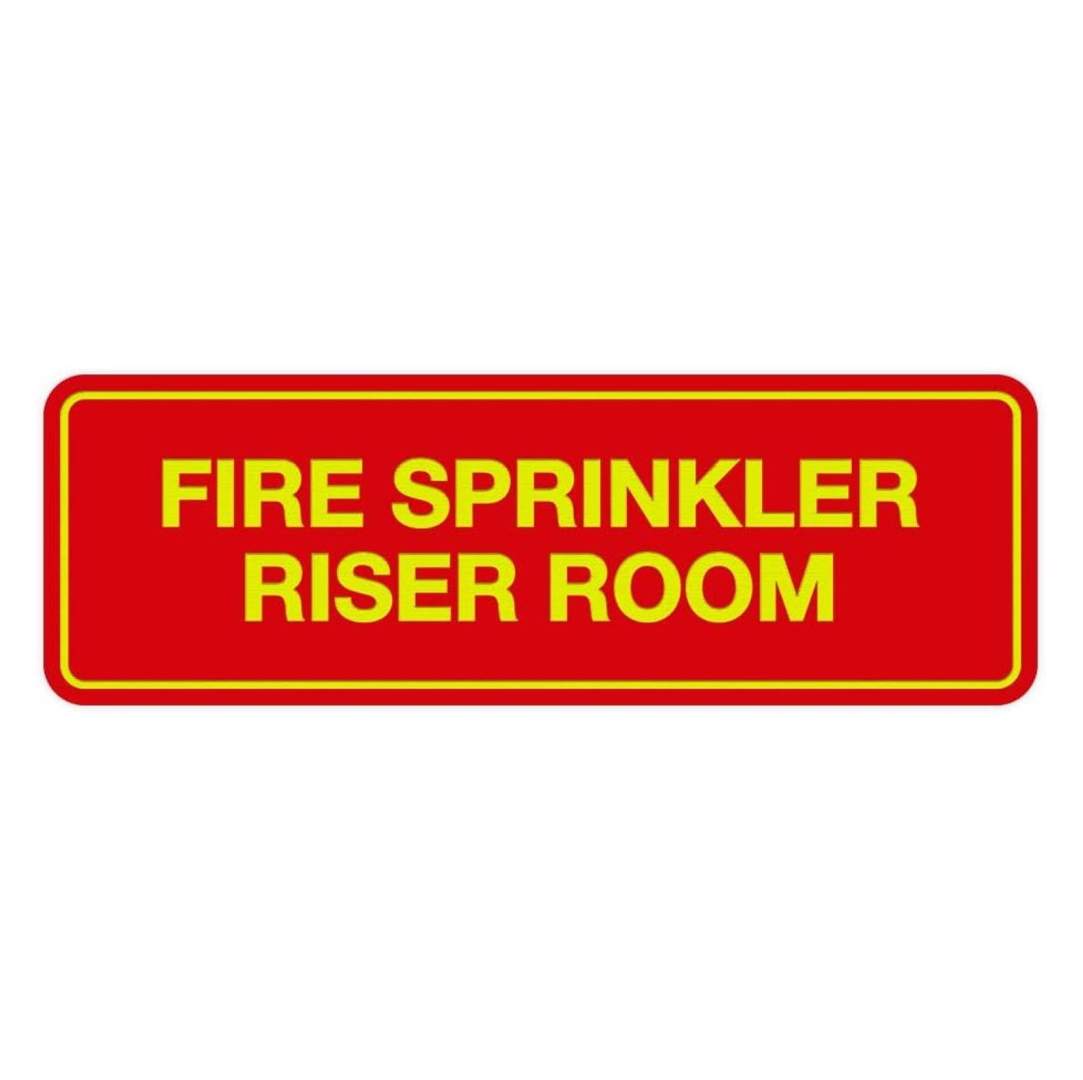 Keeomi Standard Fire Sprinkler Riser Room Sign (Red/Yellow) - Small (10 ...