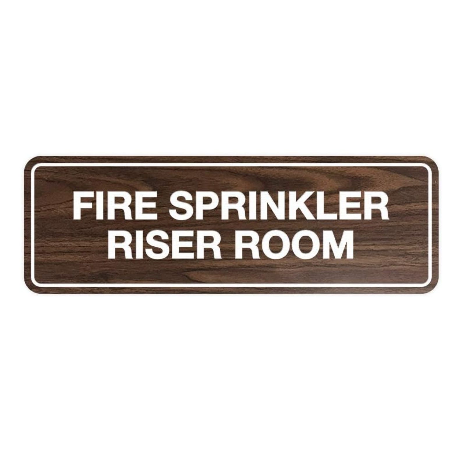 Keeomi Standard Fire Sprinkler Riser Room Sign (Walnut) - Small (10 ...