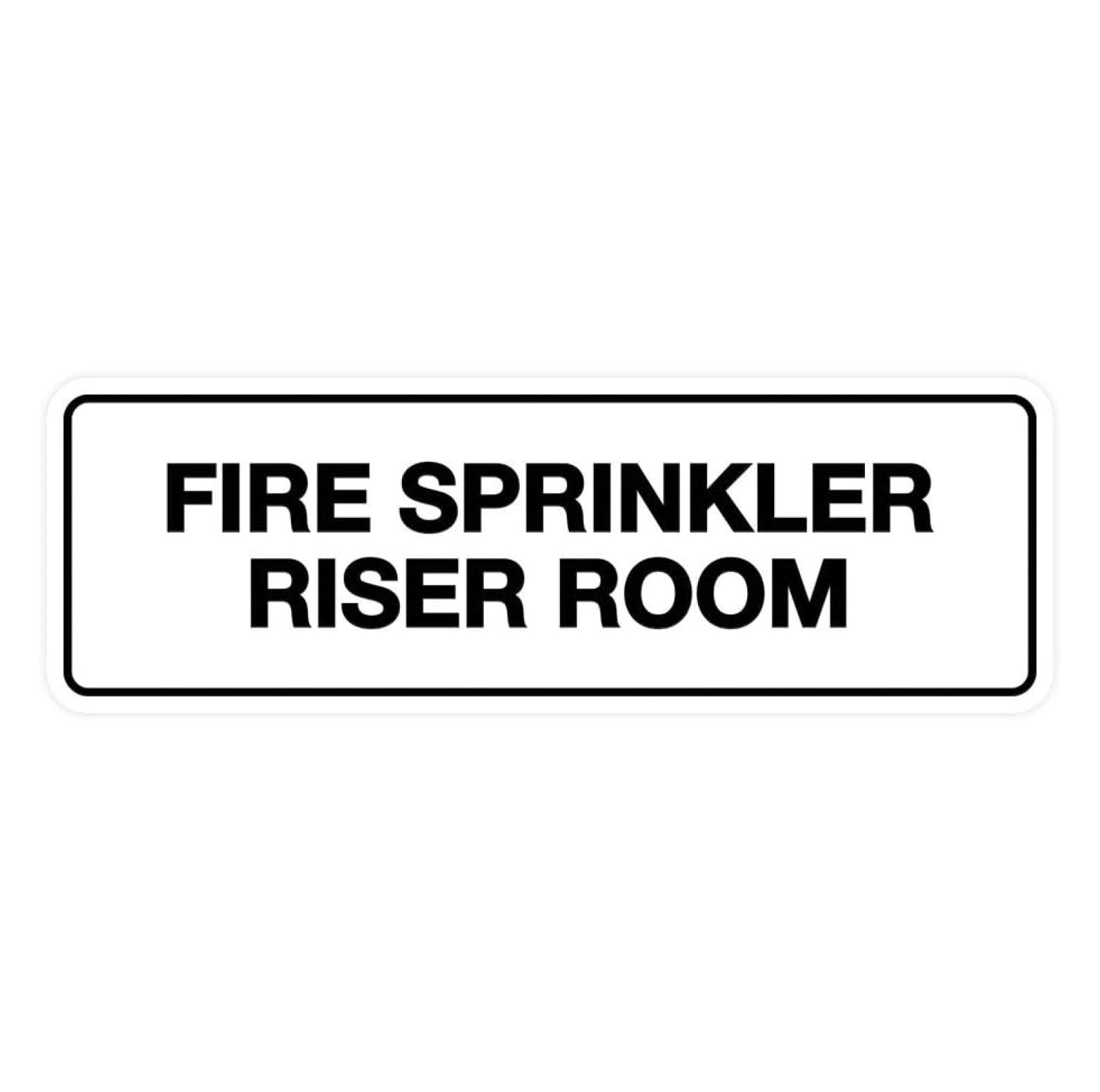 Keeomi Standard Fire Sprinkler Riser Room Sign (White) - Medium (5 Pack ...