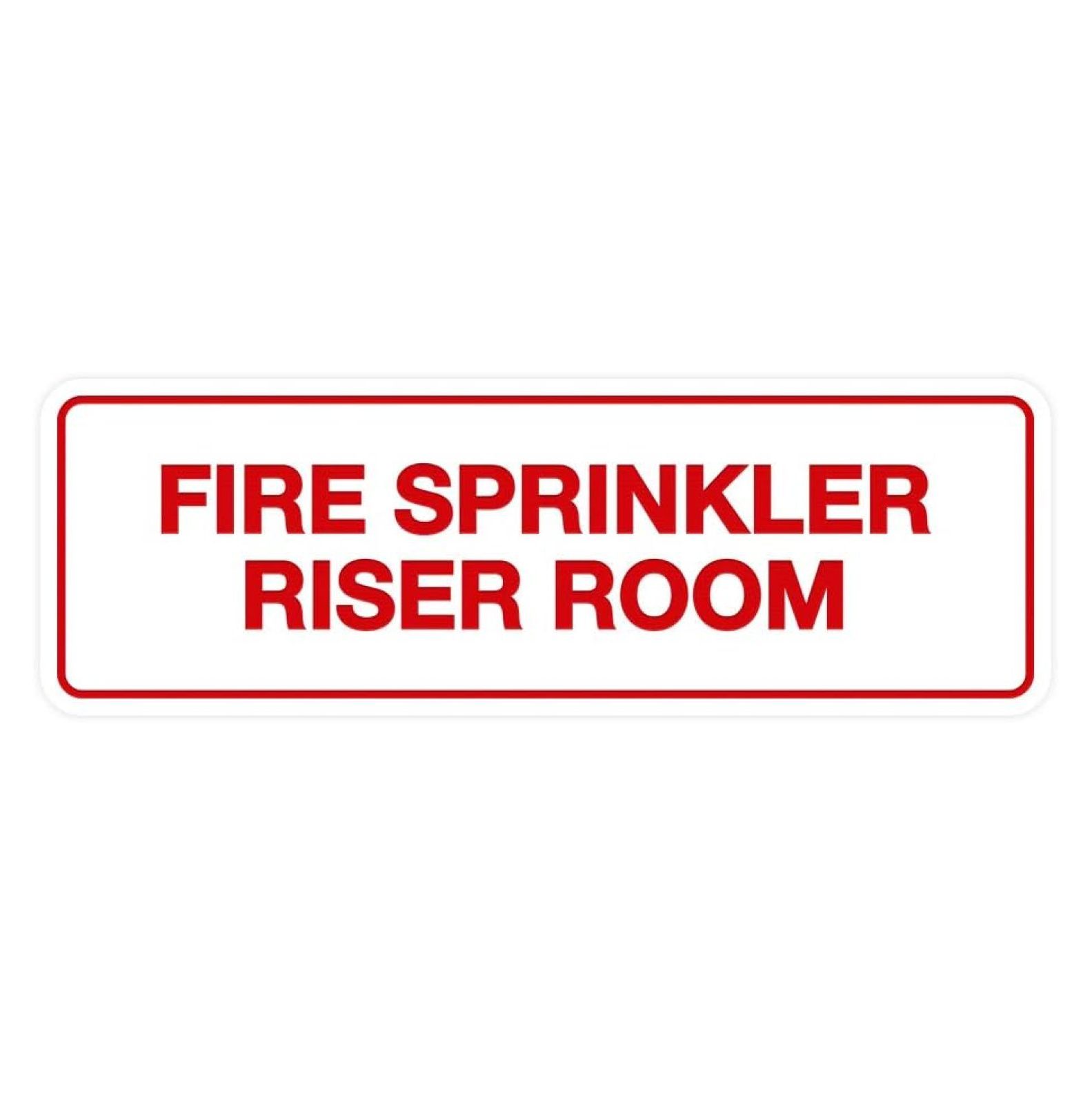 Keeomi Standard Fire Sprinkler Riser Room Sign (White/Red) - Medium (10 ...