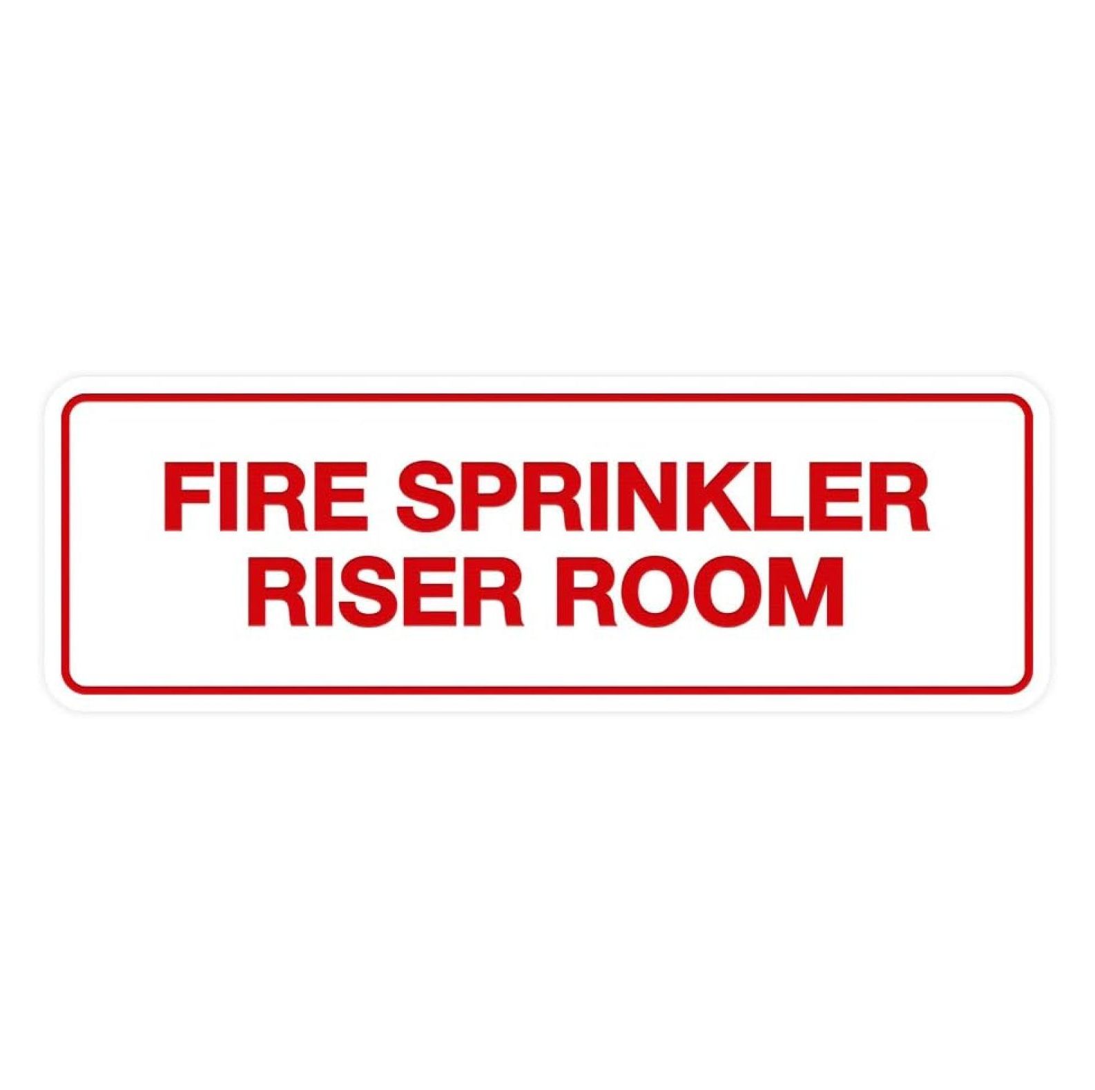 Keeomi Standard Fire Sprinkler Riser Room Sign (White/Red) - Medium (5 ...