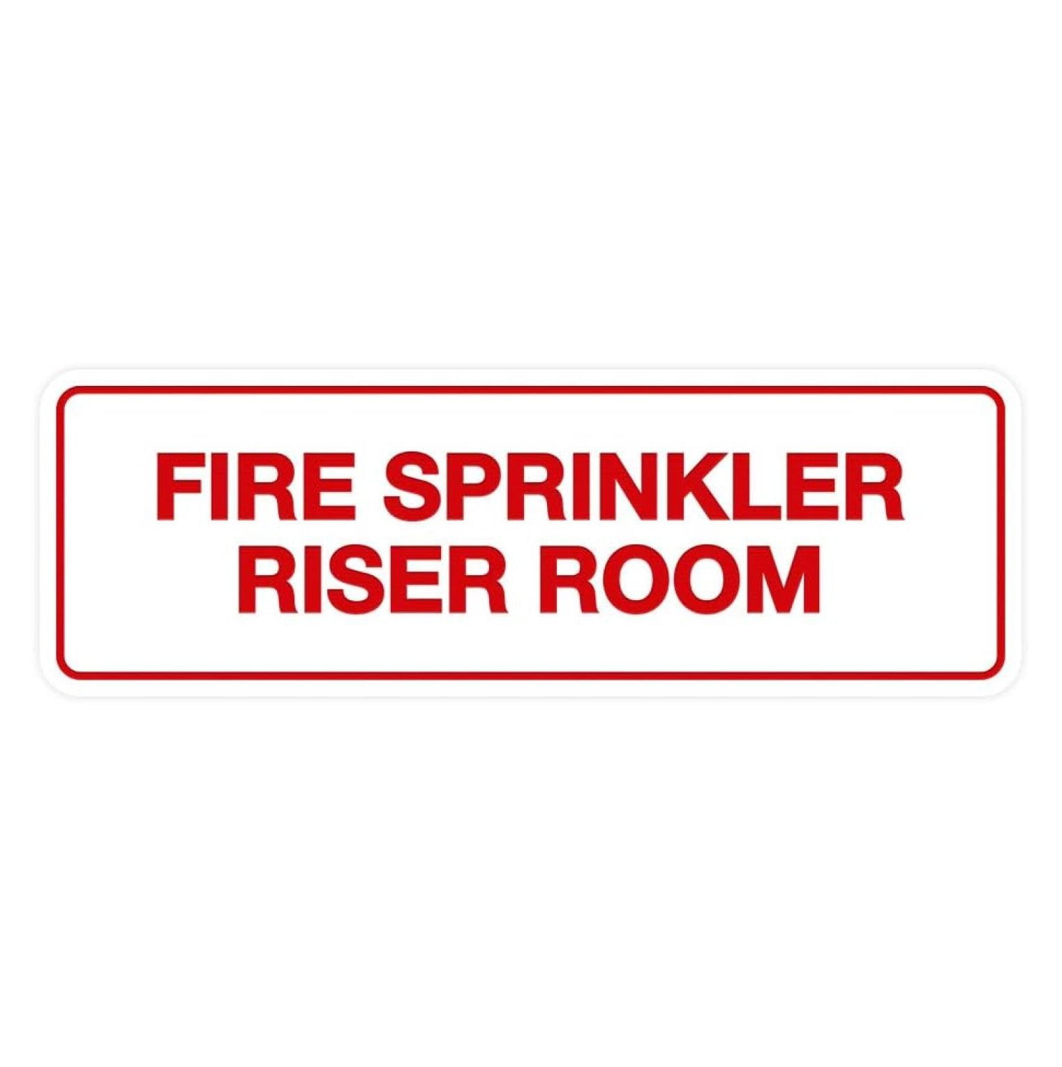 Keeomi Standard Fire Sprinkler Riser Room Sign (White/Red) - Small (10 ...
