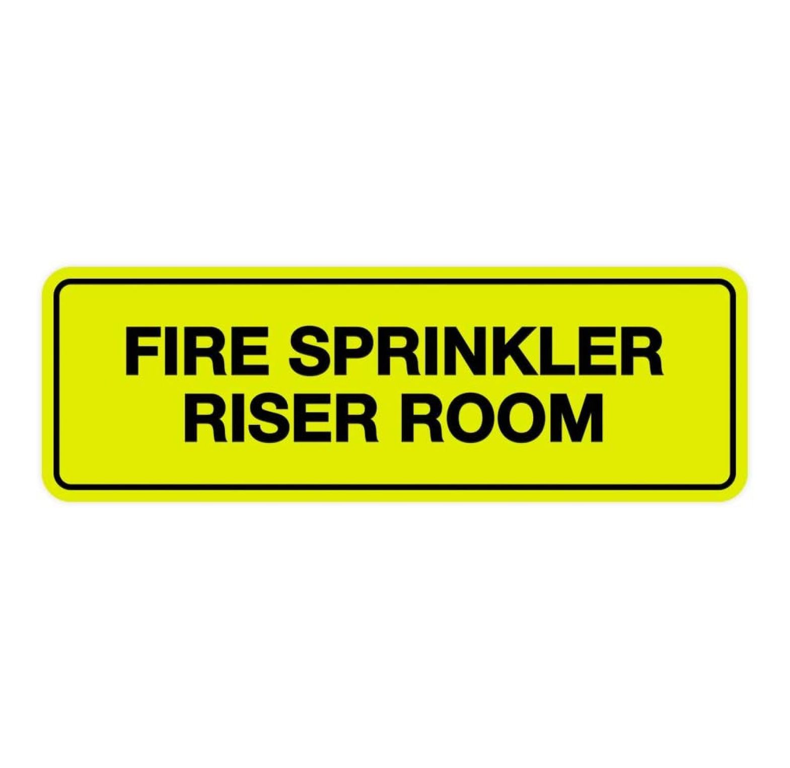Keeomi Standard Fire Sprinkler Riser Room Sign (Yellow/Black) - Large ...