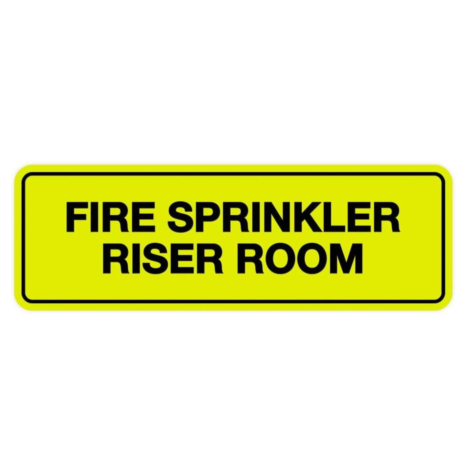 Keeomi Standard Fire Sprinkler Riser Room Sign (Yellow/Black) - Medium ...