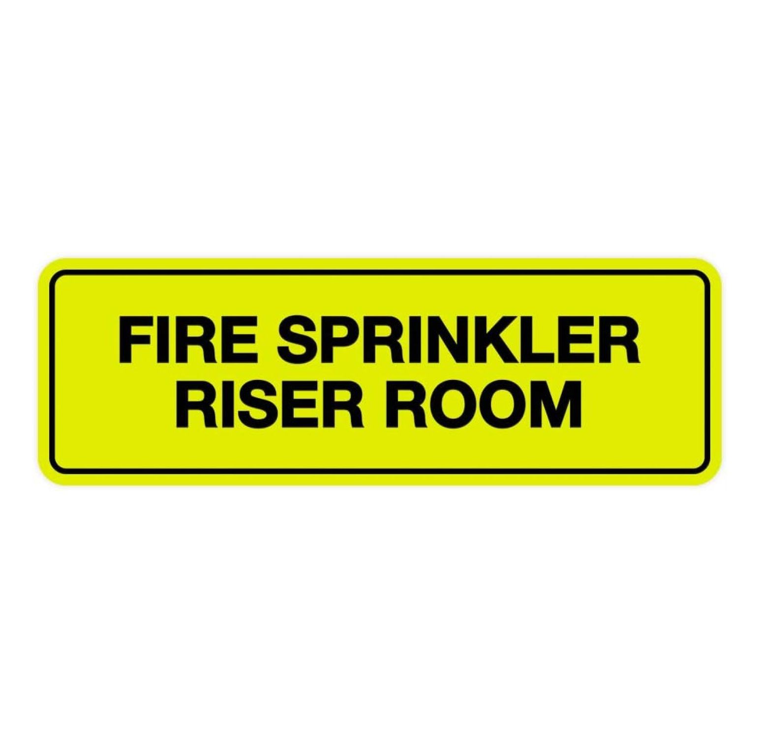Keeomi Standard Fire Sprinkler Riser Room Sign (Yellow/Black) - Small ...