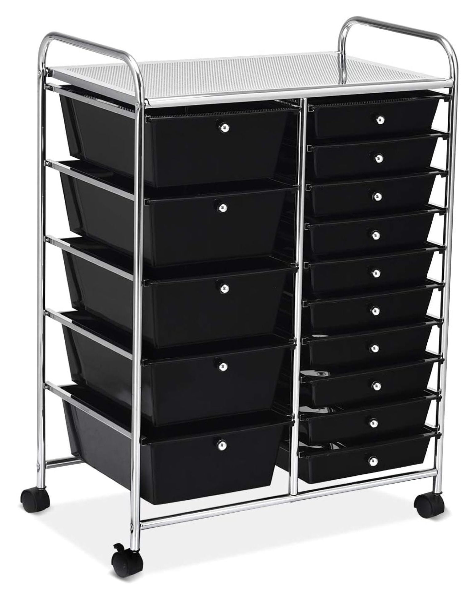 Keeomi Storage Drawer Carts W/15-Drawer,Rolling Wheels Semi-Transparent ...