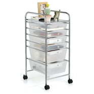 Costway 4-Drawer Metal Organizer with Wheels for Home Office Storage ...