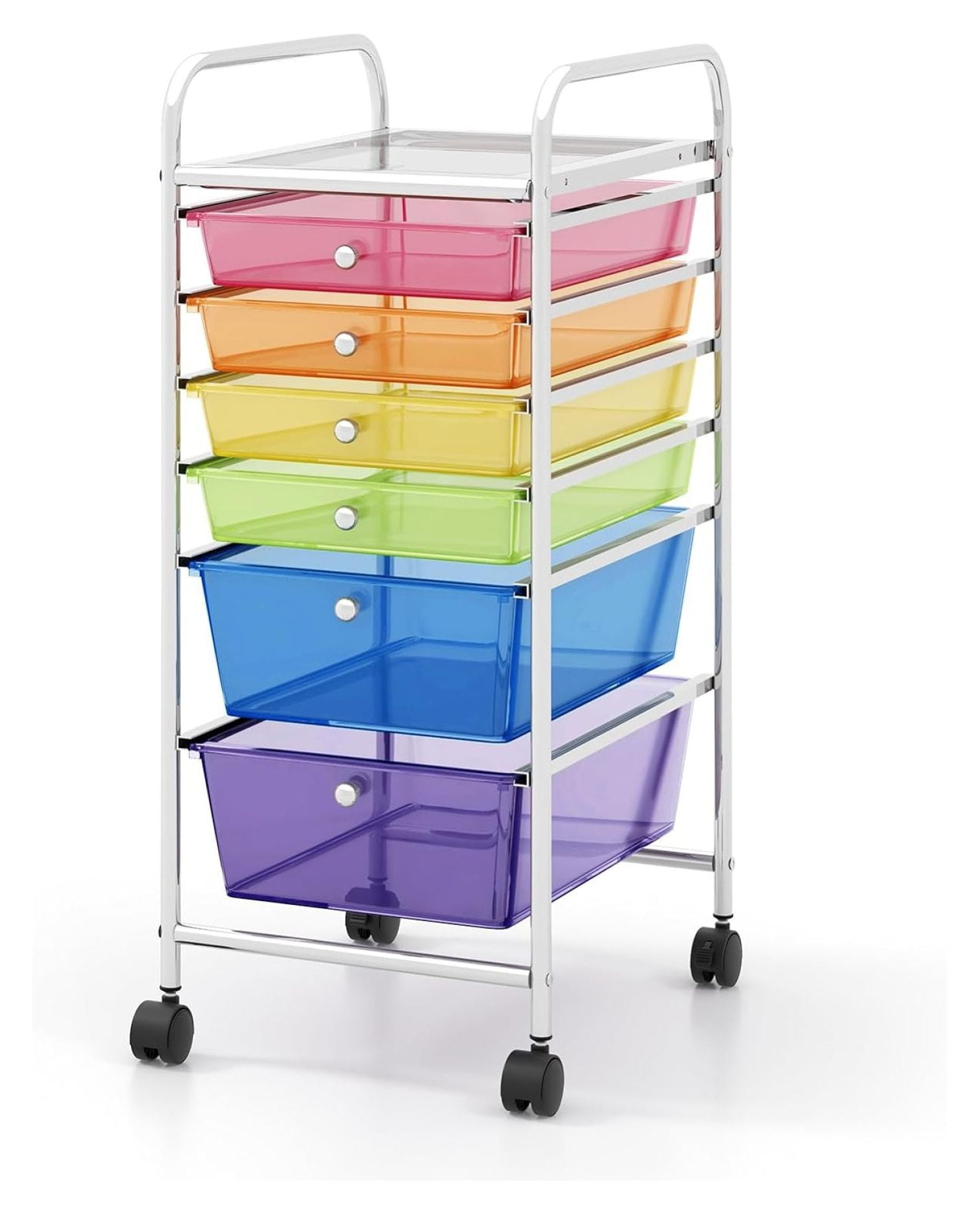 Keeomi Storage Drawers Cart Classroom Organization 6 Plastic Drawers ...