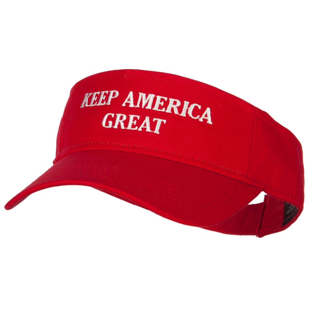 Keep America Great Two Line Letters Embroidered Cotton Sun Visor - Red ...