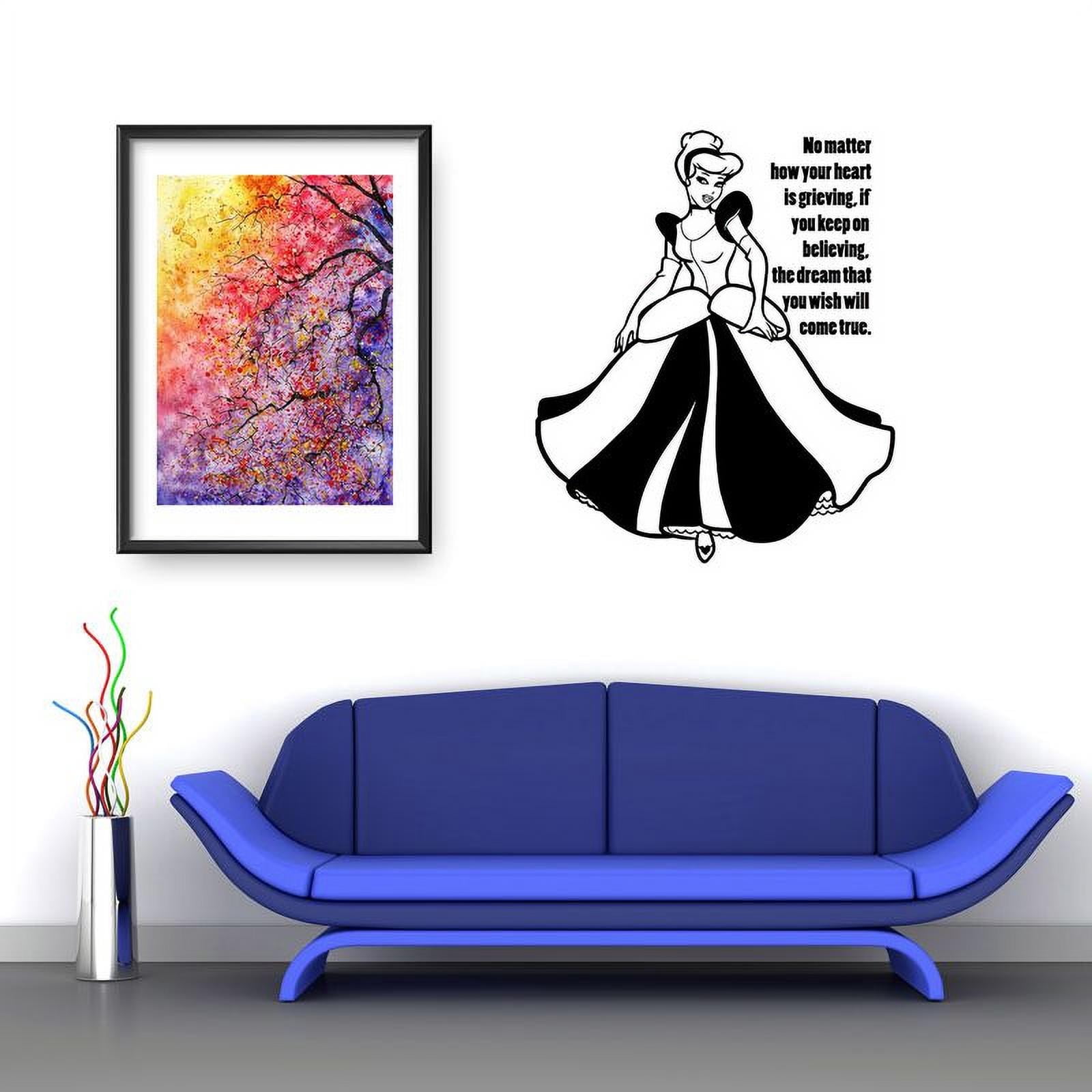 Keep on Believing Cinderella Quote Cartoon Cartoon Wall Sticker Art ...