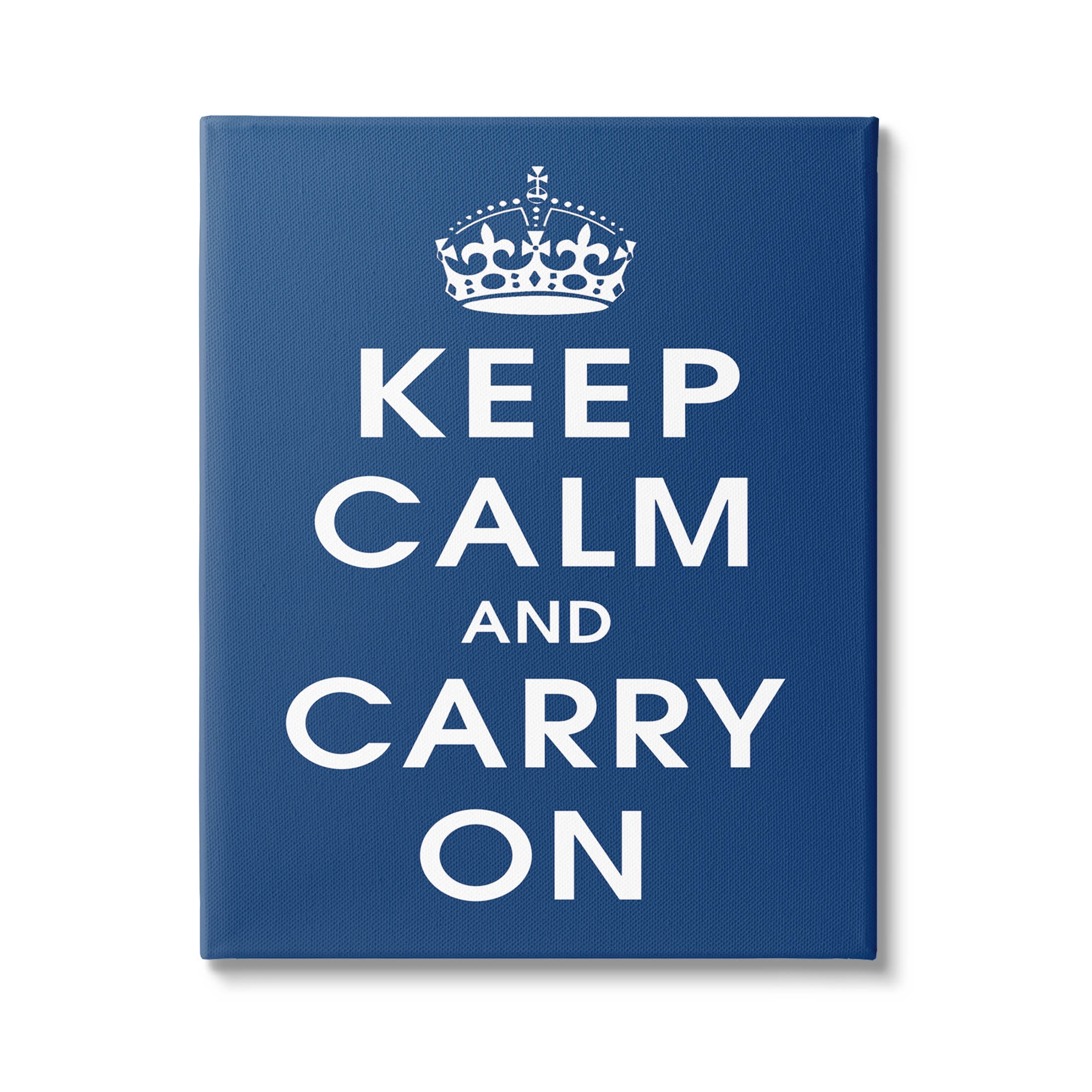Keep Calm And Carry On Crown Inspirational Graphic Art Gallery Wrapped ...