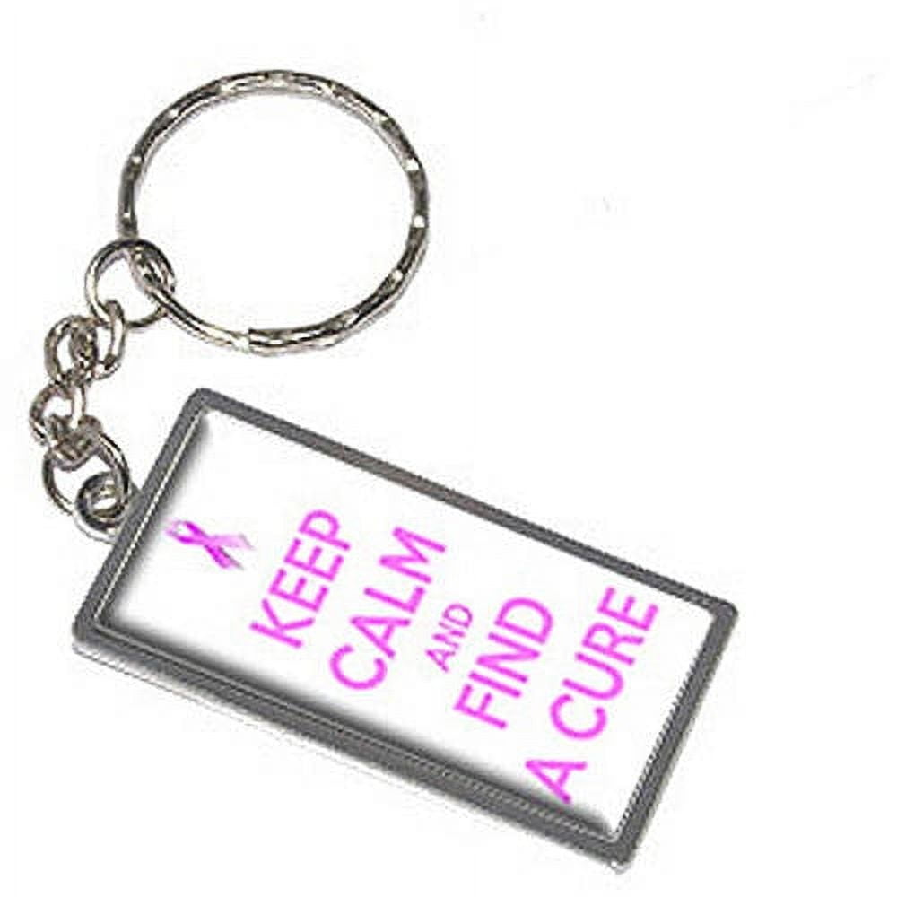 Keep Calm And Find A Cure Breast Cancer Awareness Pink Ribbon Keychain ...