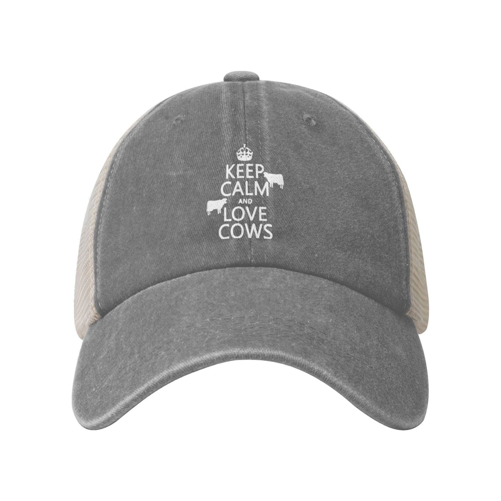 Keep Calm And Love Cows Unisex Cowboy Mesh Baseball Cap Adjustable ...