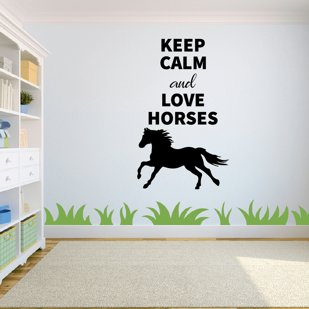 Keep Calm And Love Horses - Horse Quote Stallion Silhouette Stallion ...