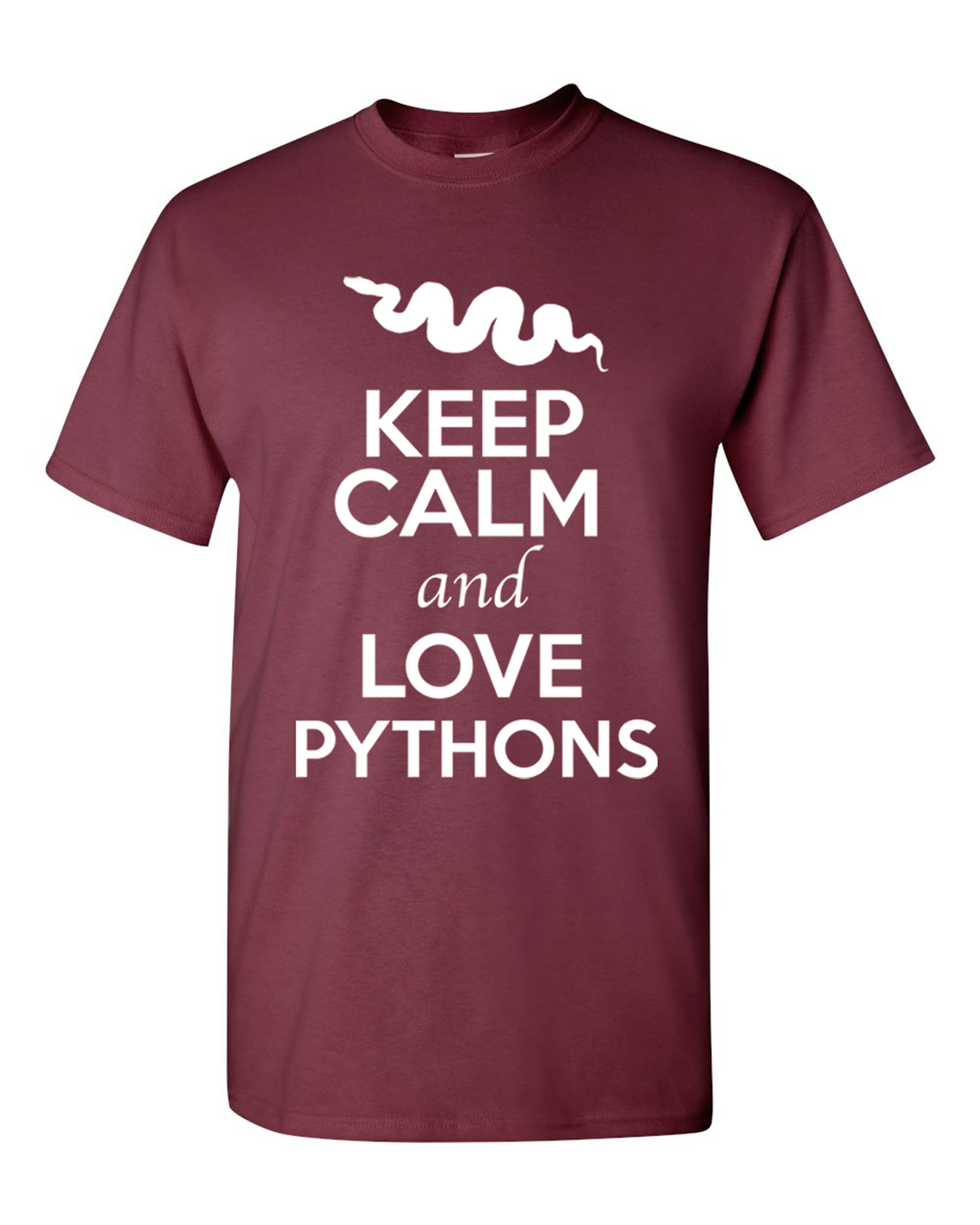 Keep Calm And Love Pythons Snake Animal Lover Adult T-Shirt Tee ...