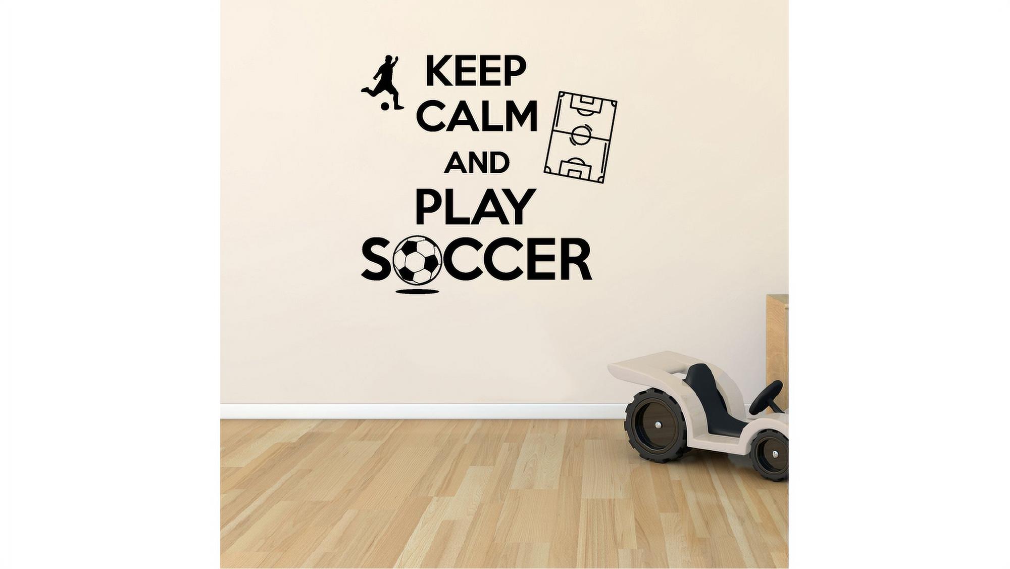 Keep Calm And Play Soccer Quote Soccer Player Athlete Quotes Wall ...