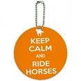 Keep Calm And Ride Horses Horseback Riding Round Luggage ID Tag Card ...