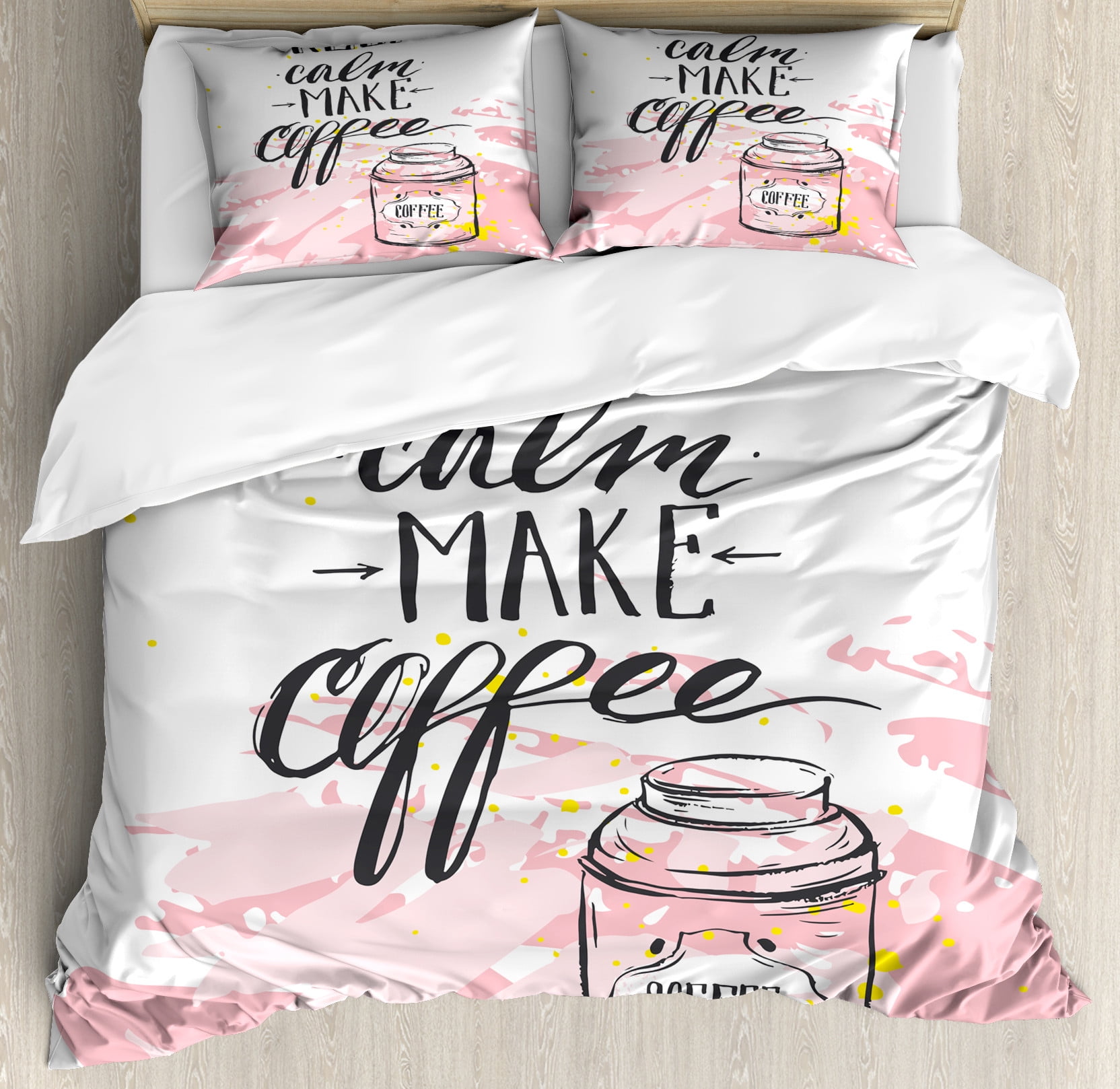 Keep Calm Duvet Cover Set, Design with Strokes Cup and Make Coffee ...