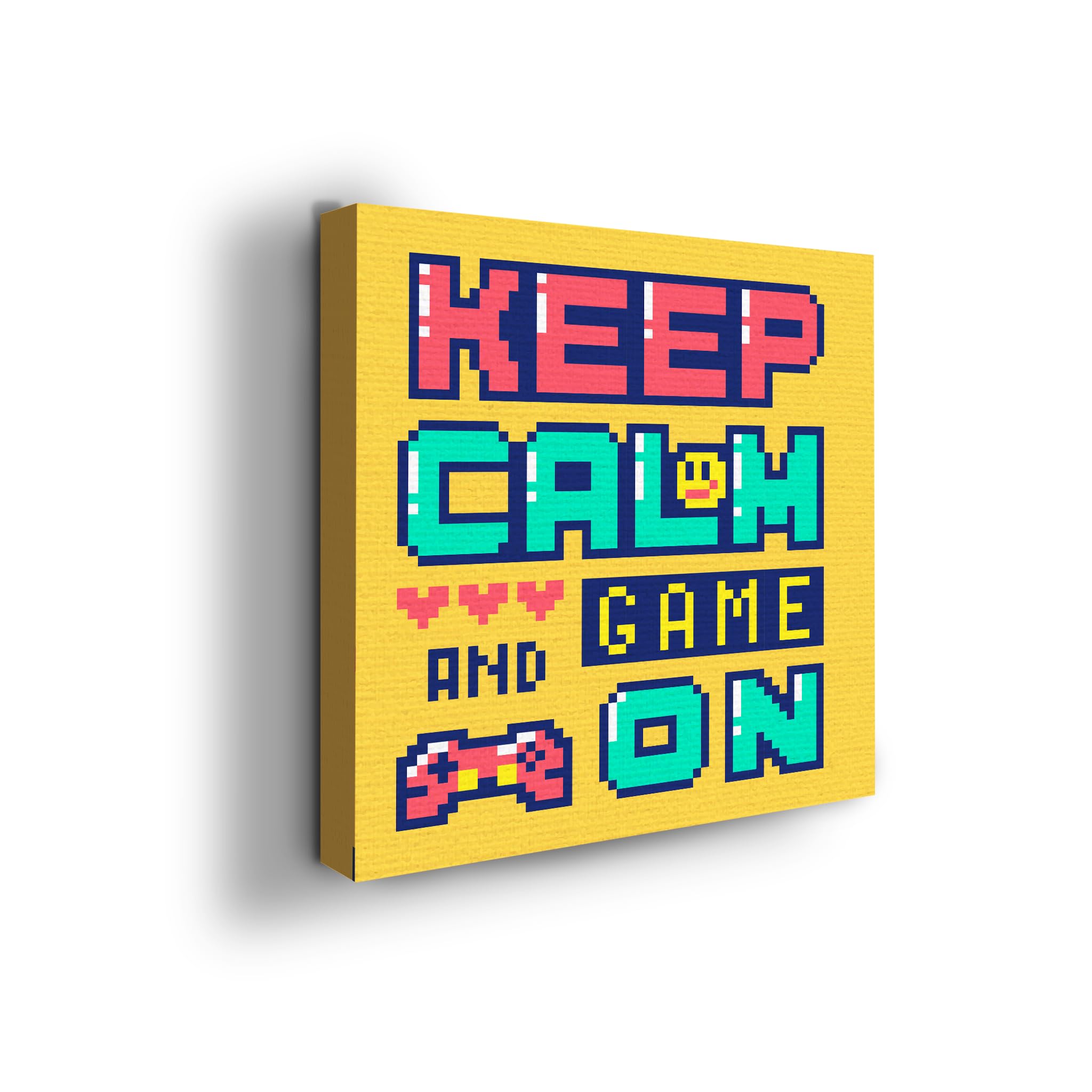Keep Calm and Game on Canvas Wall Art by Mavis Print- 14x14 inches ...