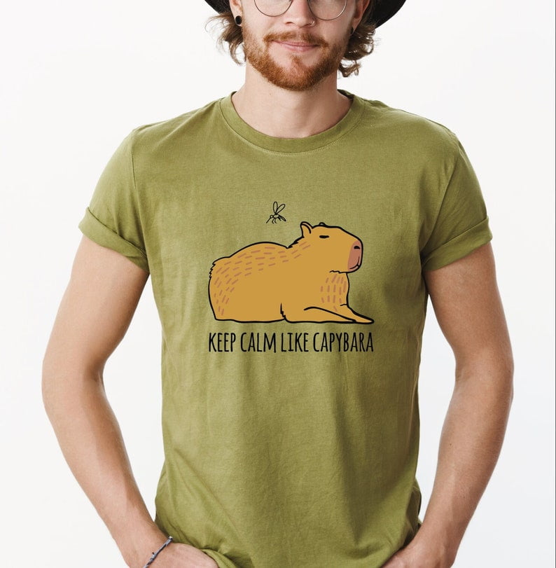 Keep Calm Like Capybara PNG, Cute Animal PNG, Capybara png, Animal png ...
