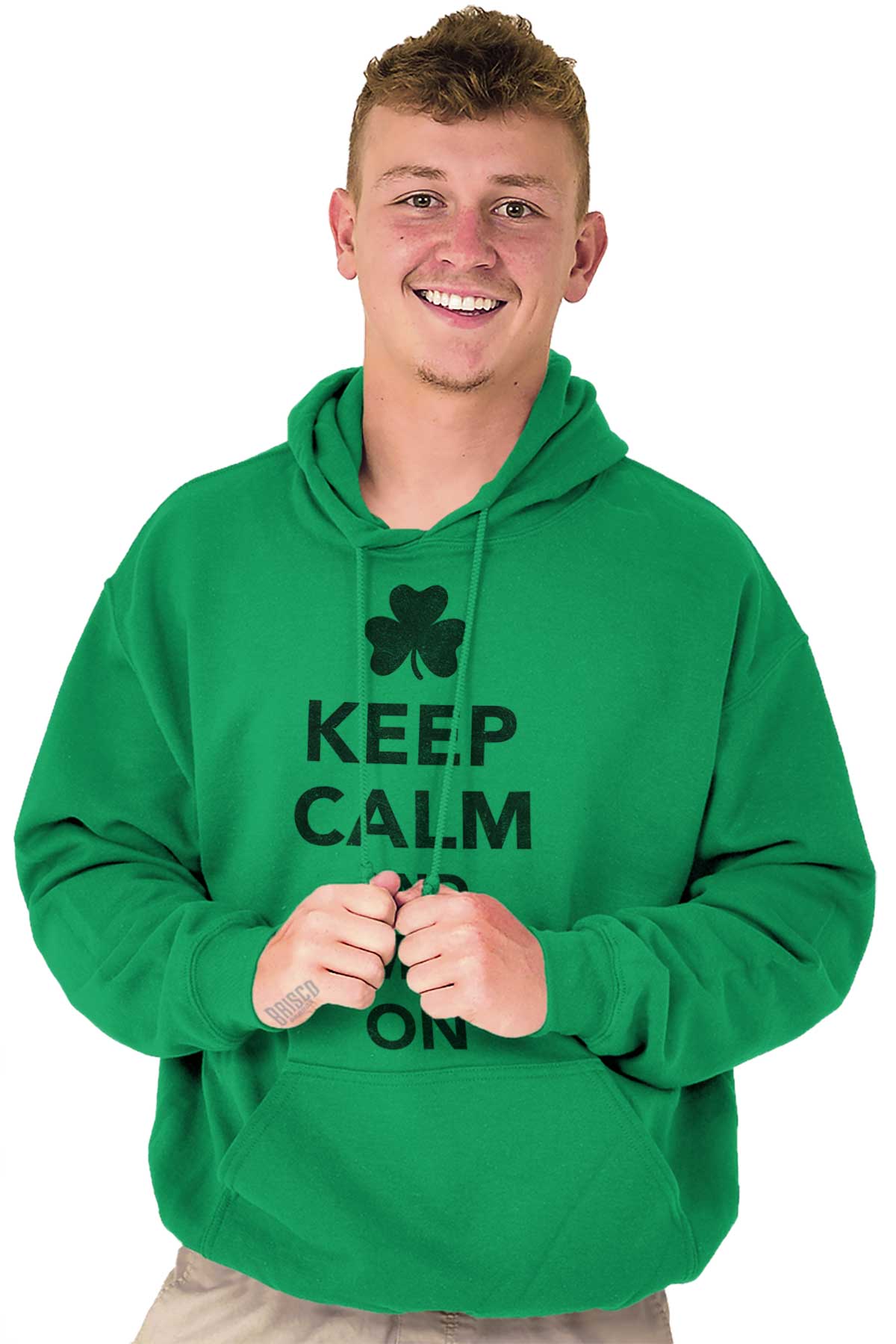 Keep Calm Shamrock On St Patrick's Unisex Plus Fleece Graphic Hoodie ...