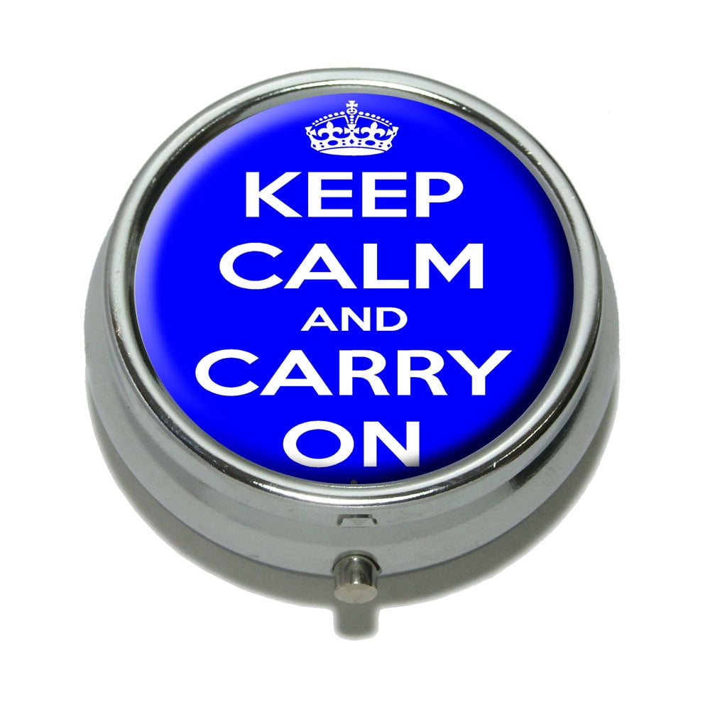 Keep Calm and Carry On Blue Pill Box - Walmart.com