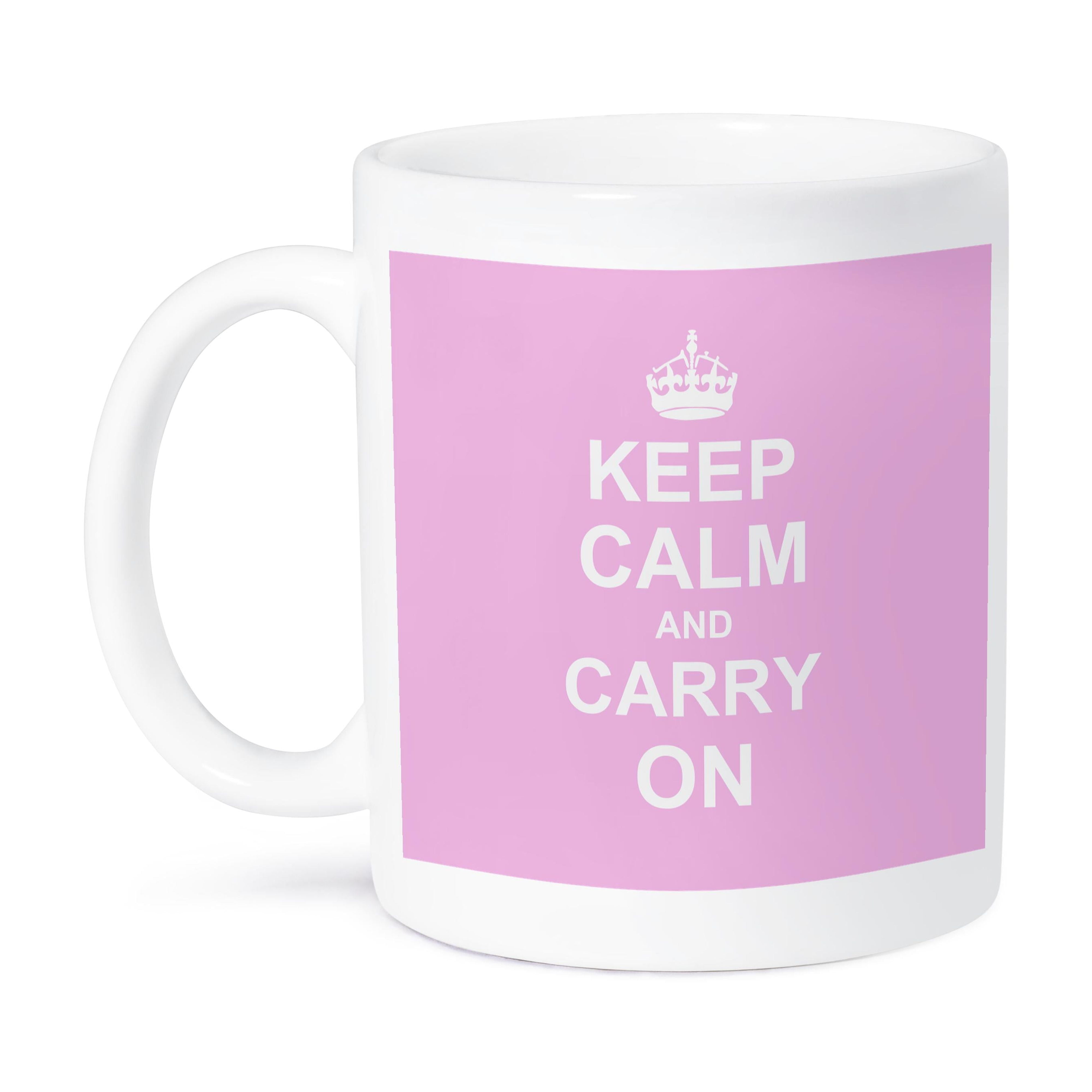 3dRose, Keep Calm and Carry On - white text on girly pastel light pink ...