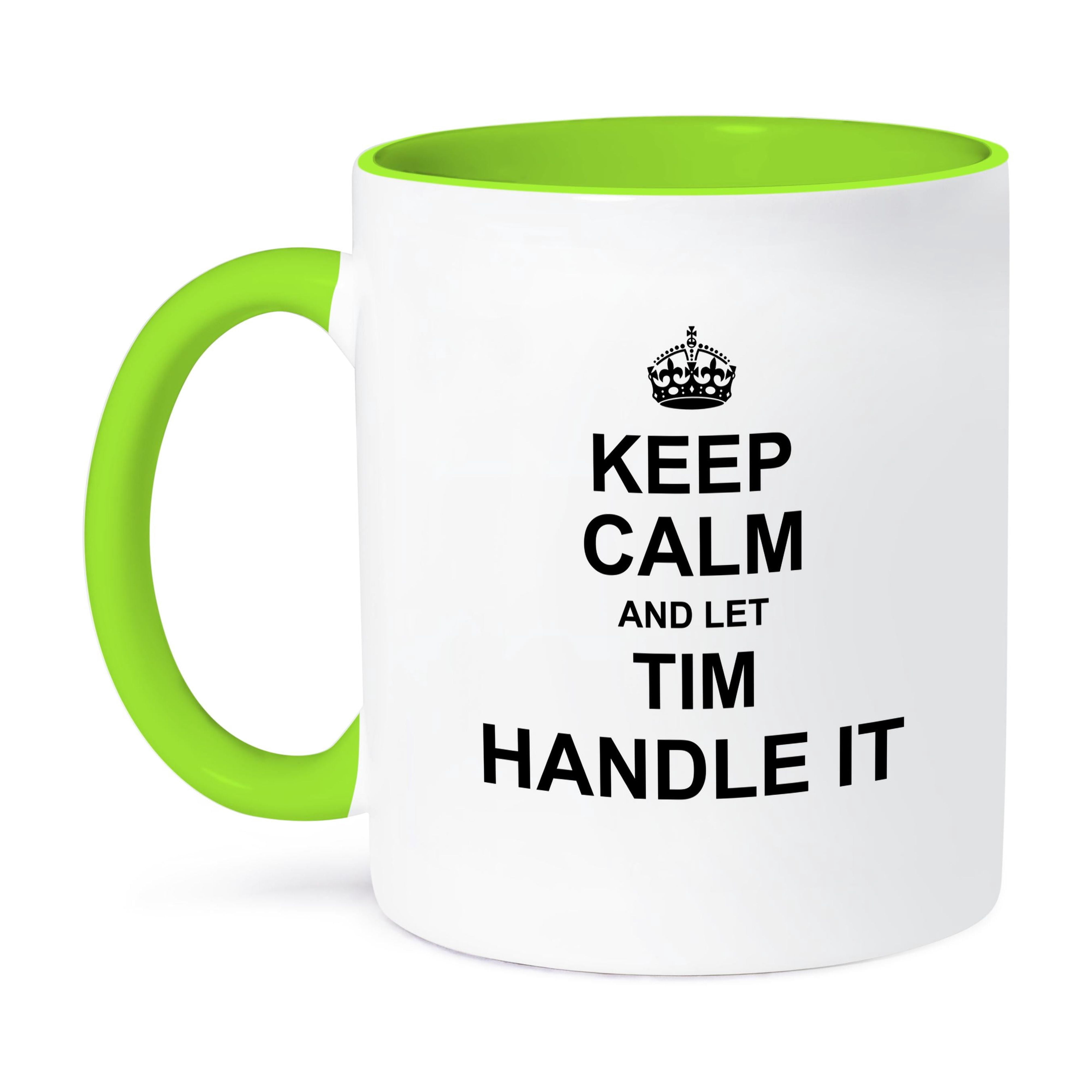 3dRose, Keep Calm and Let Tim Handle it - funny personal name, 11oz Two ...