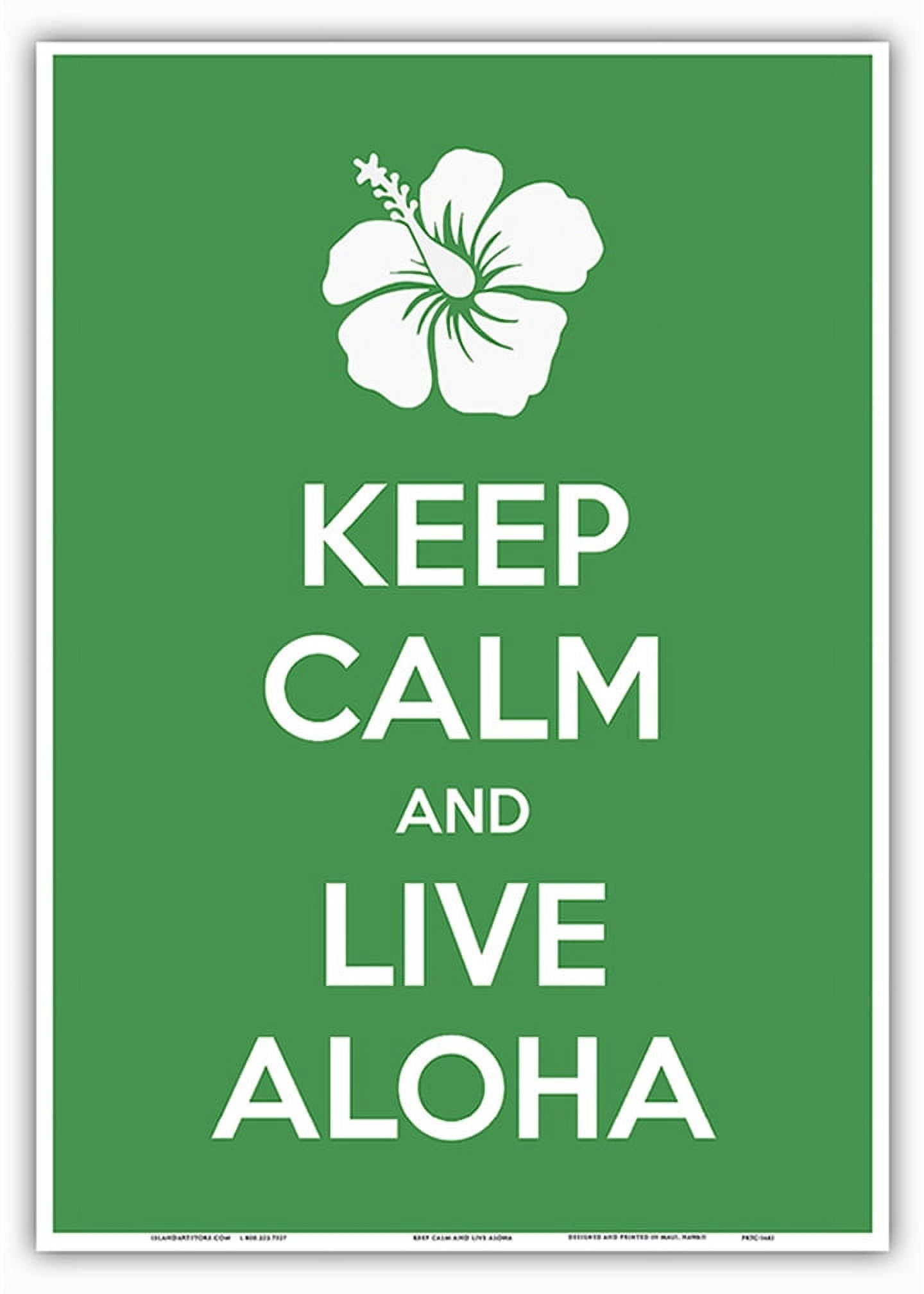 Keep Calm and Live Aloha - Vintage Hawaiian Poster - Master Art Print ...