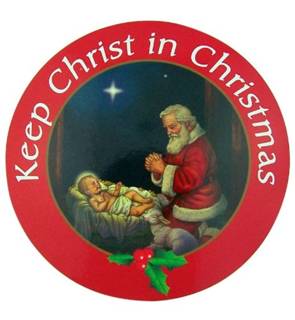 Keep Christ in Christmas TSF6 Adoring Santa Auto Magnet Decal, 6 Inch ...