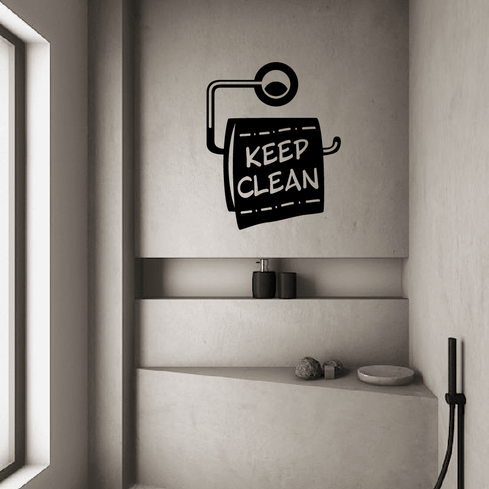 Keep Clean - Toilet Tissue Roll Bathroom Rules Quote Vinyl Wall Art ...