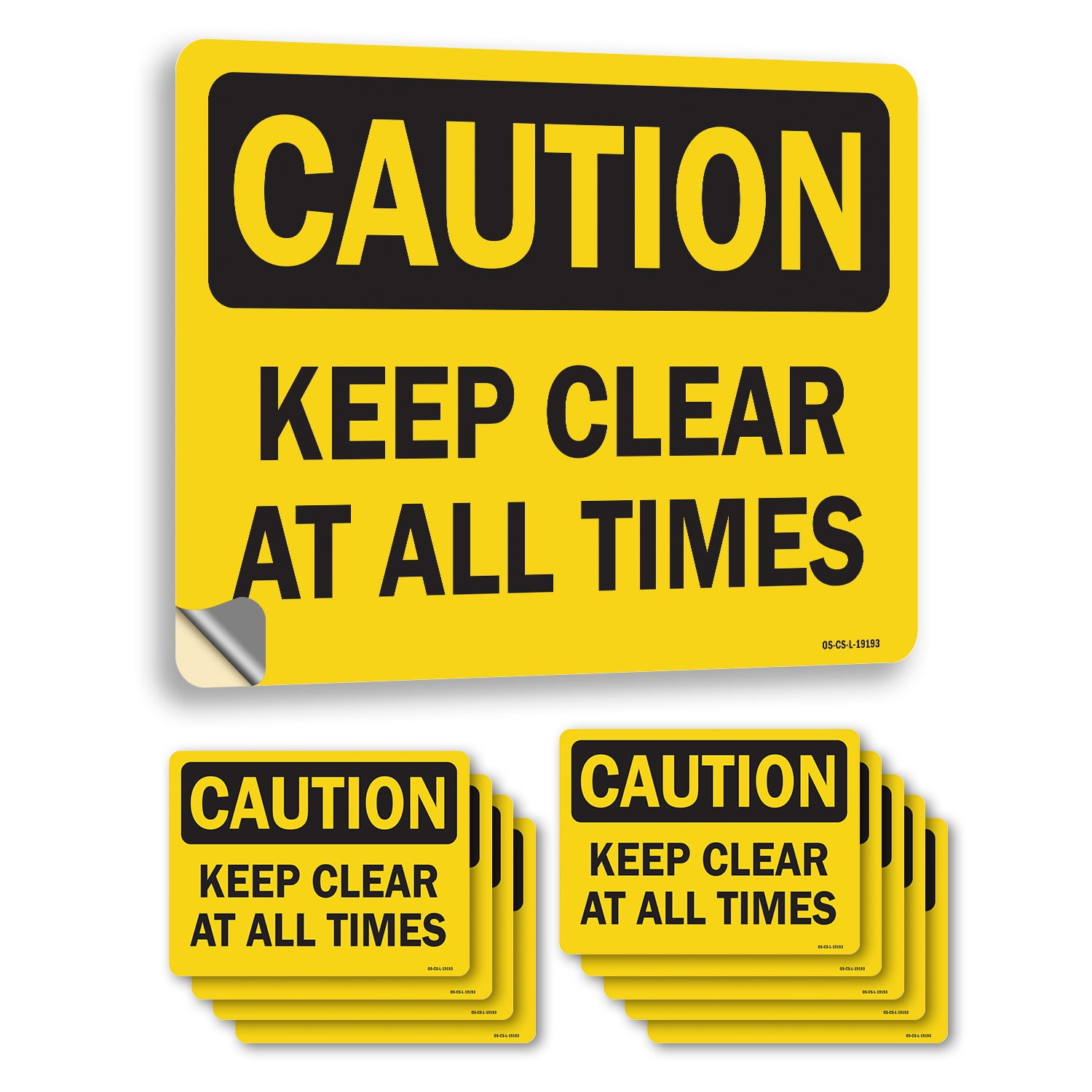 Keep Clear At All Times OSHA Caution Vinyl Decal Label 14 Inch x 10 ...