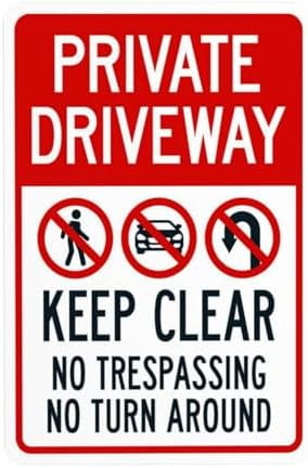 Keep Clear No Trespassing Or Turn Around With Symbols Warning Sign ...