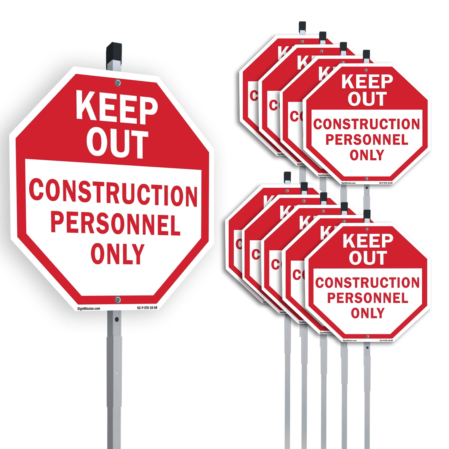 Keep Out Construction Personnel Only (10 Pack) 10 inch X 10 inch ...