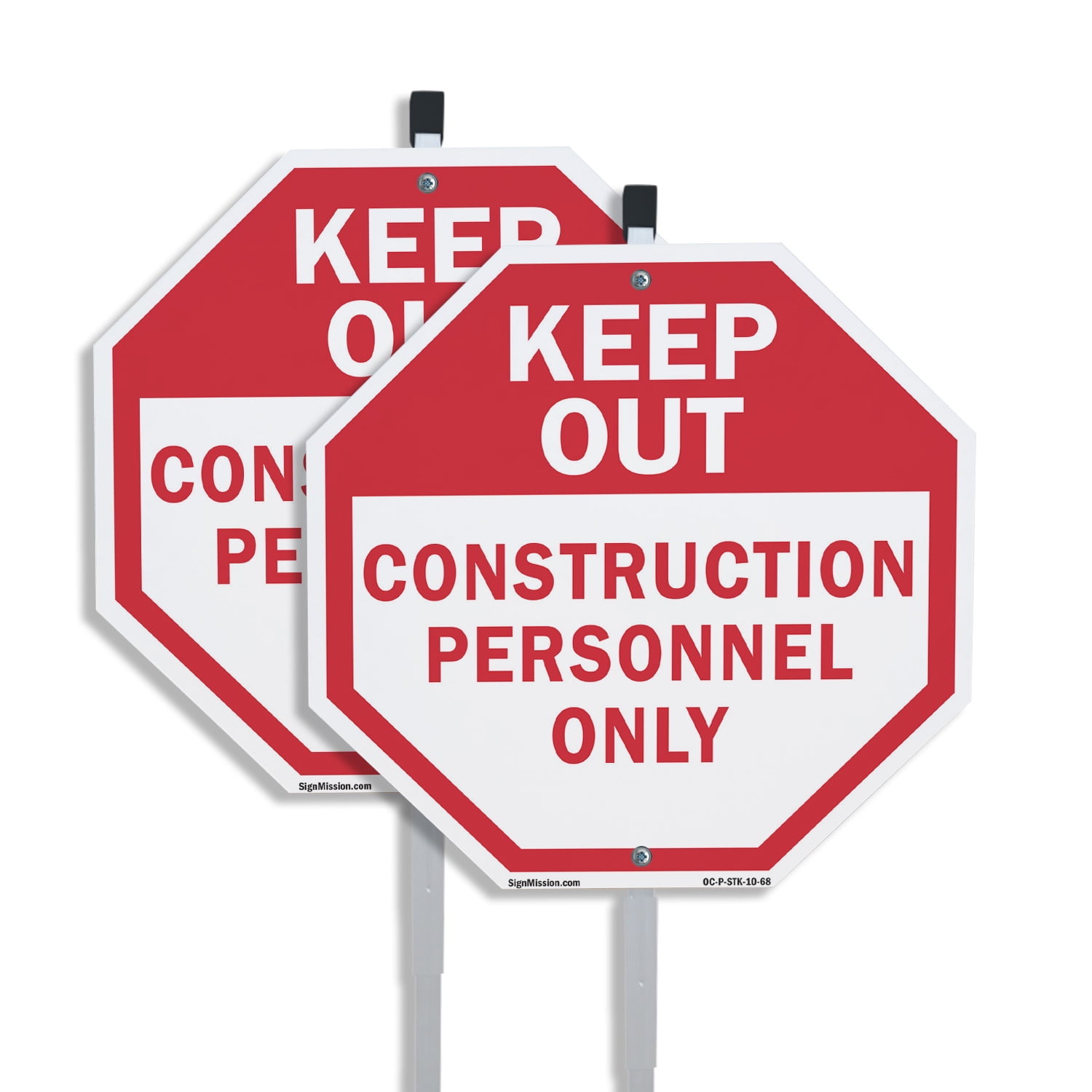 Keep Out Construction Personnel Only (2 Pack) 10 inch X 10 inch Octagon ...