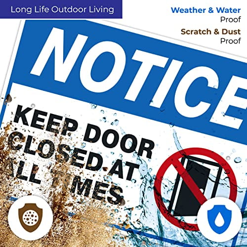 Keep Door Closed Sign, 18x24 Inches, Rust Free .063 Aluminum, Fade ...