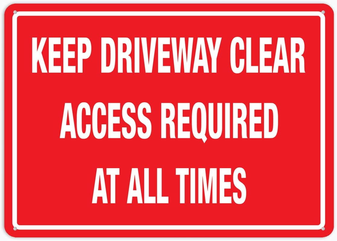 Keep Driveway Access Required At All Time Warning Tin Sign Home Kitchen ...
