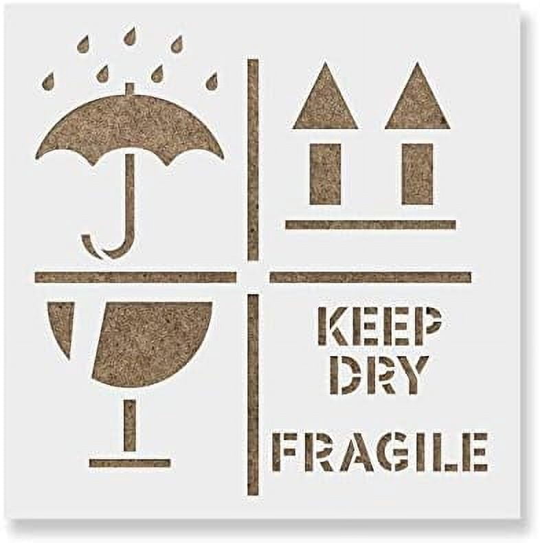 Keep Dry Fragile Up Text Stencil - Big Stencils, Professional Sign ...