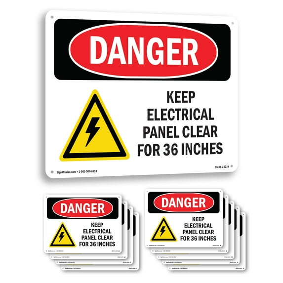Keep Electrical Panel Clear OSHA Danger Rigid Plastic Sign 24 Inch x 18 ...