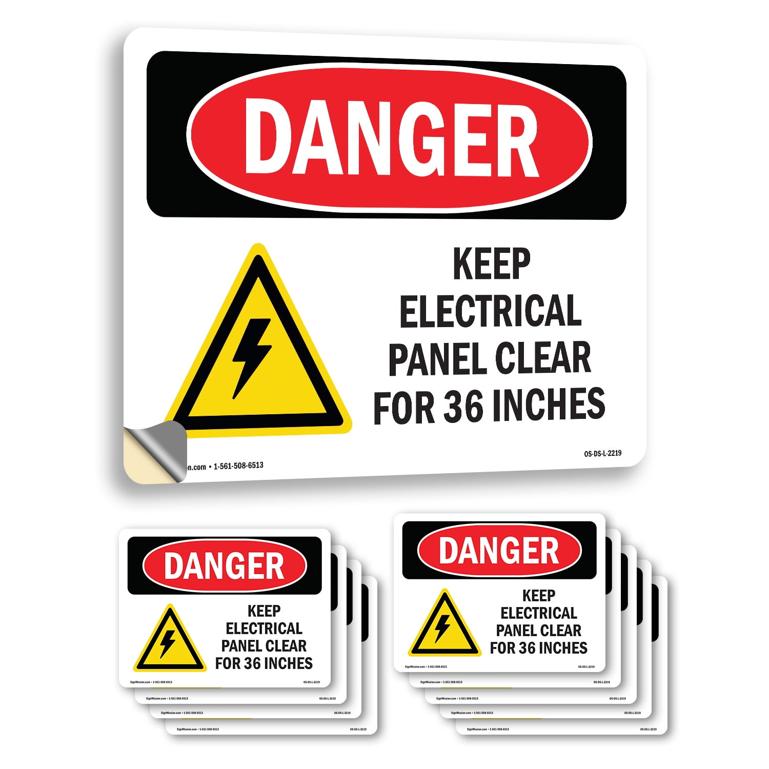 Keep Electrical Panel Clear OSHA Danger Vinyl Decal Label 10 Inch x 7 ...