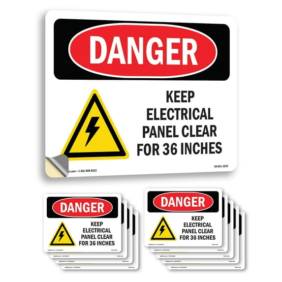 Keep Electrical Panel Clear OSHA Danger Vinyl Decal Label 10 Inch x 7 ...