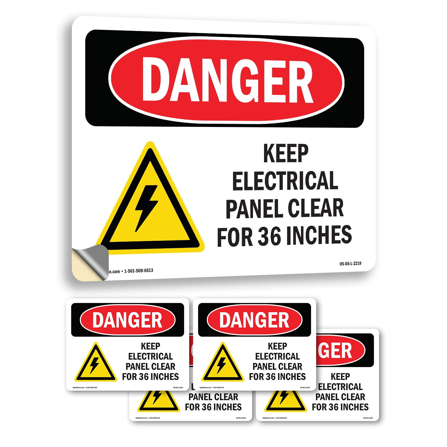 Keep Electrical Panel Clear OSHA Danger Vinyl Decal Label 10 Inch x 7 ...