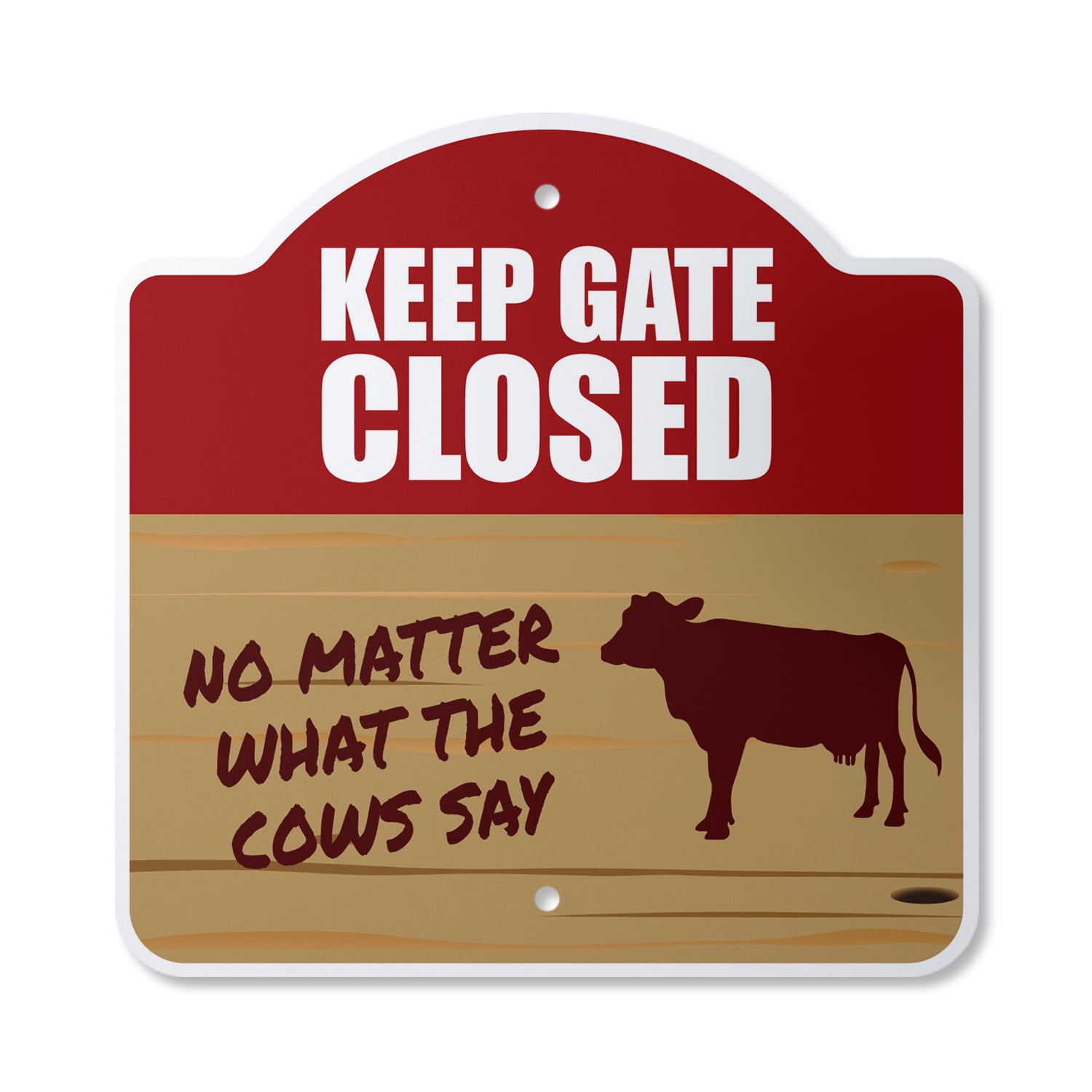 Keep Gate Closed Cow 14" X 14" Sign | Indoor/Outdoor Plastic ...