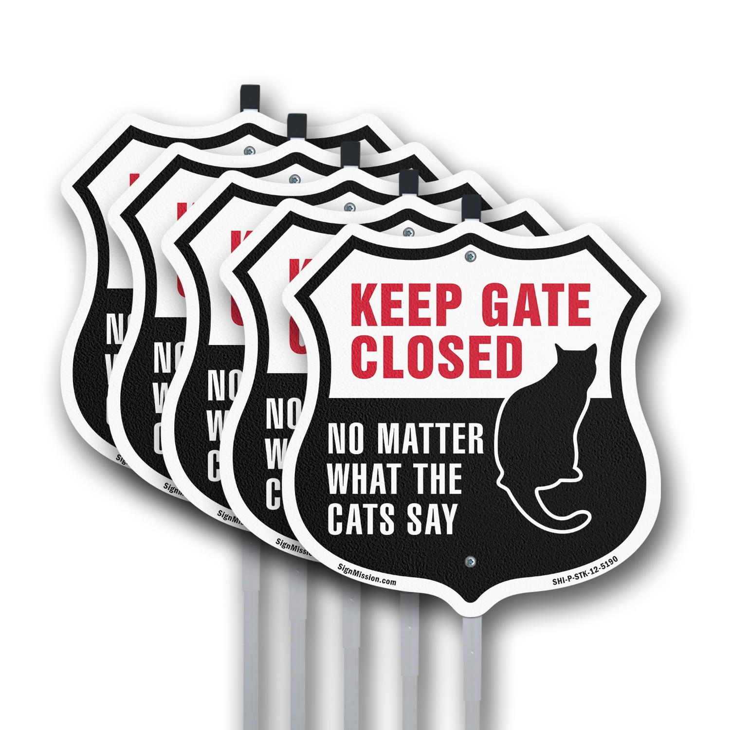 Keep Gate Closed No Matter What The Cats Say (5 Pack) 12 inch X 12 inch ...