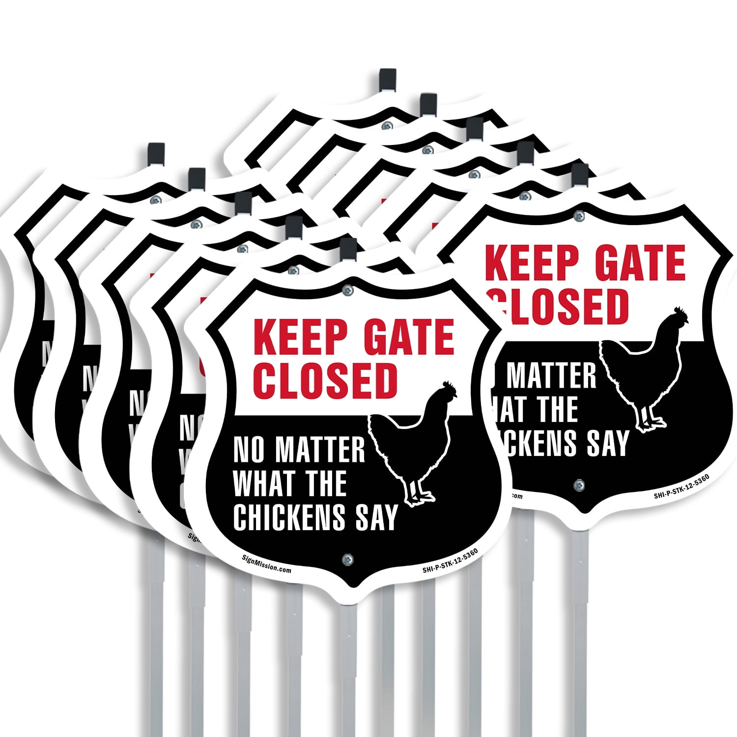 Keep Gate Closed No Matter What The Chickens Say (10 Pack) 12 inch X 12 ...