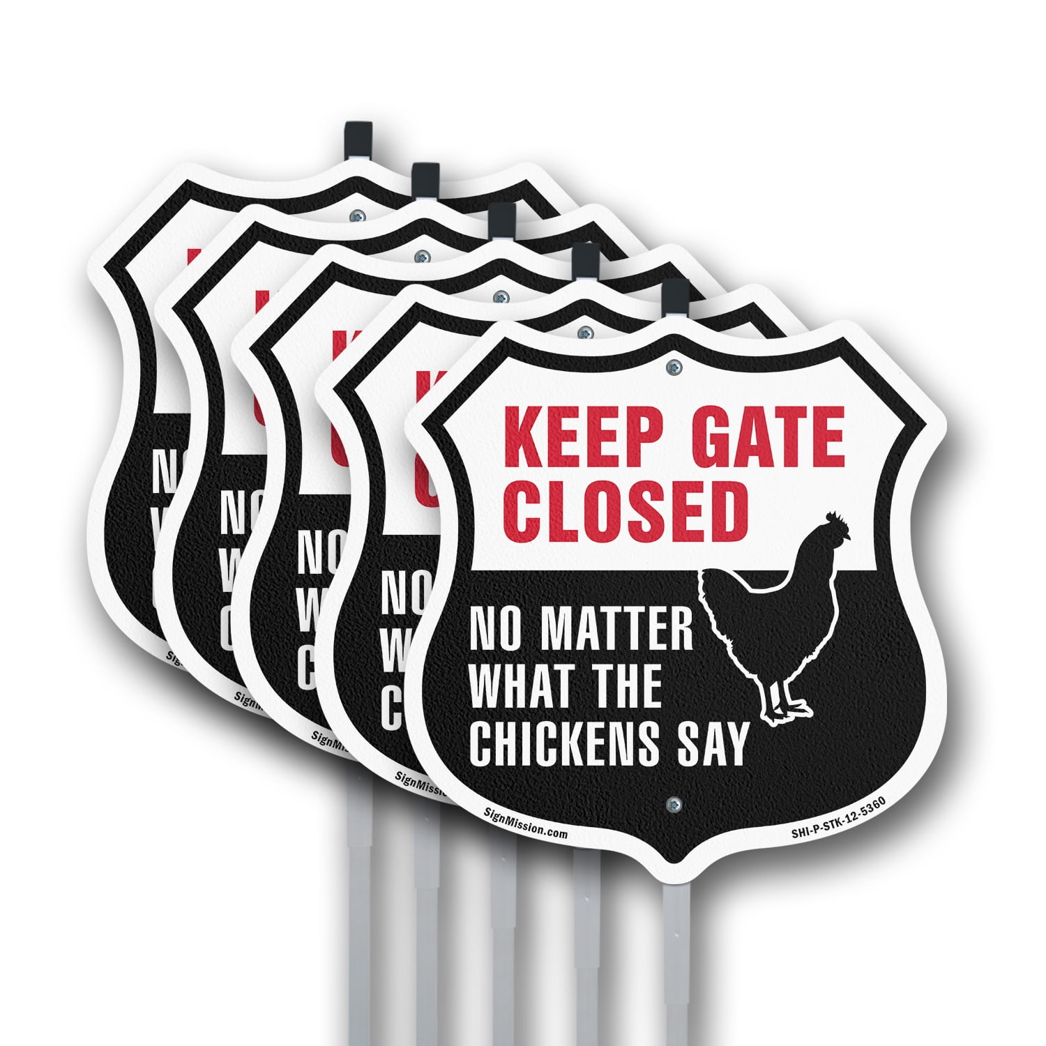Keep Gate Closed No Matter What The Chickens Say (5 Pack) 12 inch X 12 ...