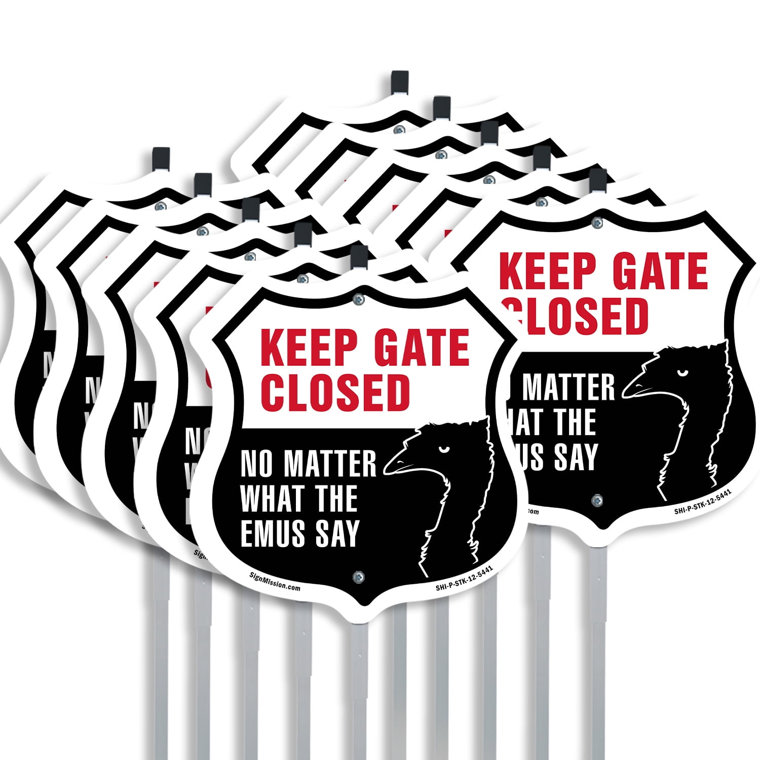 Keep Gate Closed No Matter What The Emus Say (10 Pack) 12 inch X 12 ...