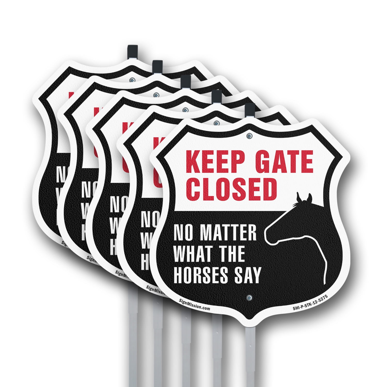Keep Gate Closed No Matter What The Horses Say (5 Pack) 12 inch X 12 ...